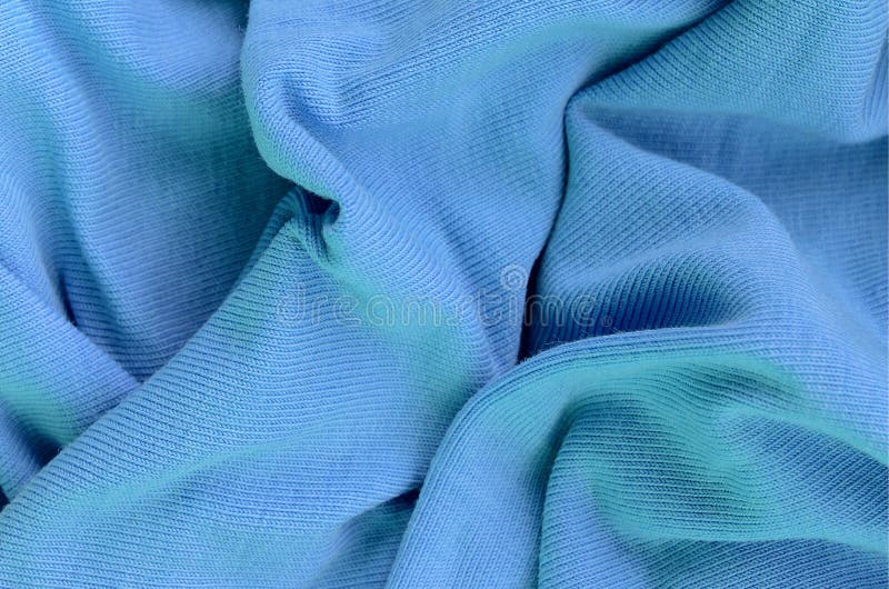 The Texture of the Fabric in Blue Color. Material for Making Shirts and ...
