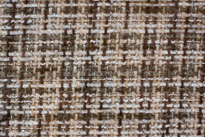 The Texture of the Fabric. Cross Weaving with Fleecy Brown and White ...