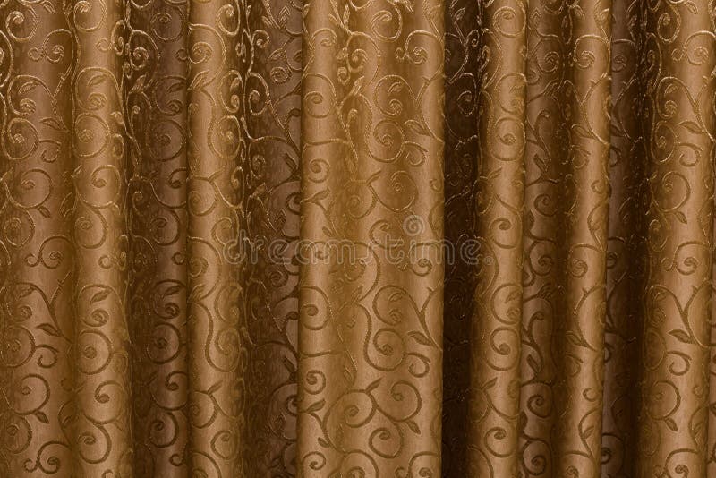 Brown fabric curtains stock photo. Image of curtain - 111067014