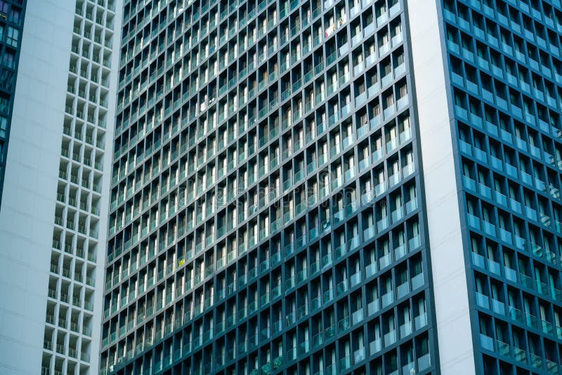 Texture Facade Features an Intricate Pattern of Windows, Reflective ...