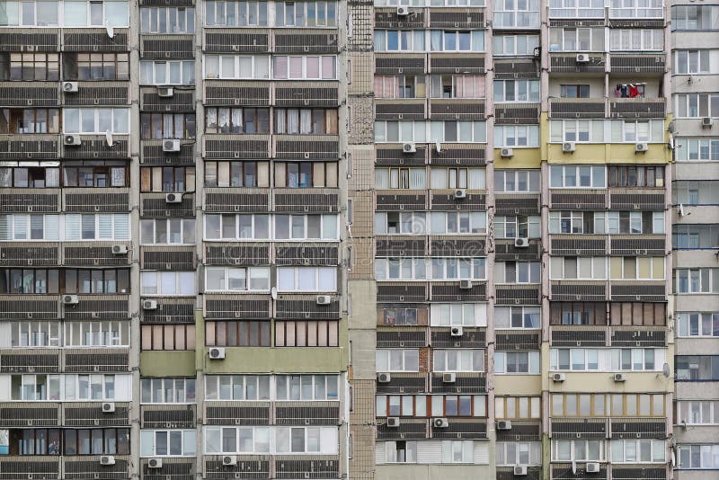 Texture of the Facade of a Multi-storey Residential Building with ...