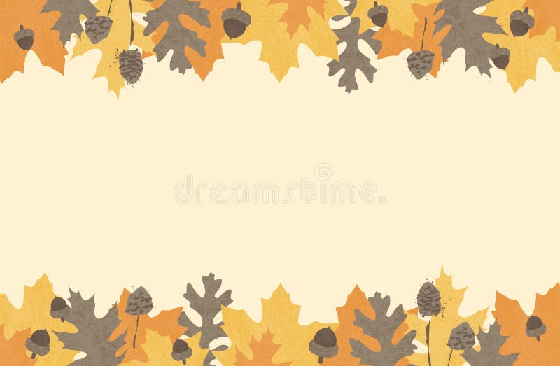 Fall Leaves and Acorns Border with Copy Space Stock Vector ...