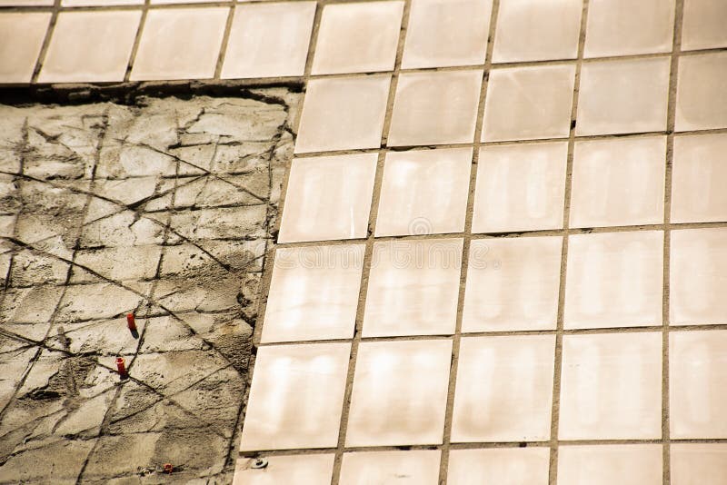 Texture with Fallen Off Beige Tiles Stock Image - Image of cover ...