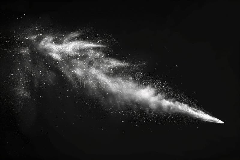 Texture of a Falling Comet with Sparks, Smoke and a Trail of Particles ...