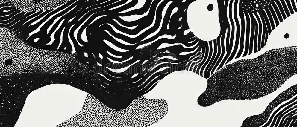 Organic Black Ink Patterns Create Natural Shapes Against a Smooth White ...