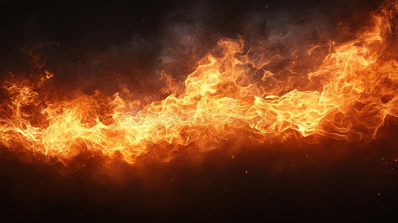 Texture Featuring Fire Flames and Scattered Embers. Set Against a ...