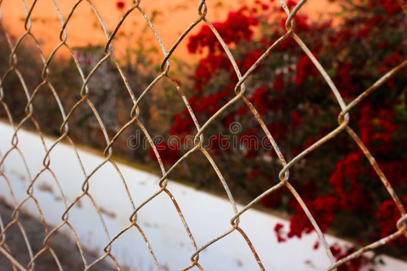 Texture of a Fence Made of Old Chain-link Mesh with Rust Elements Stock ...