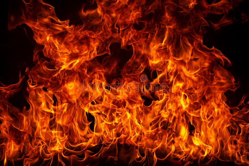 Texture of Fire on a Black Background. Abstract Fire Flame Background ...