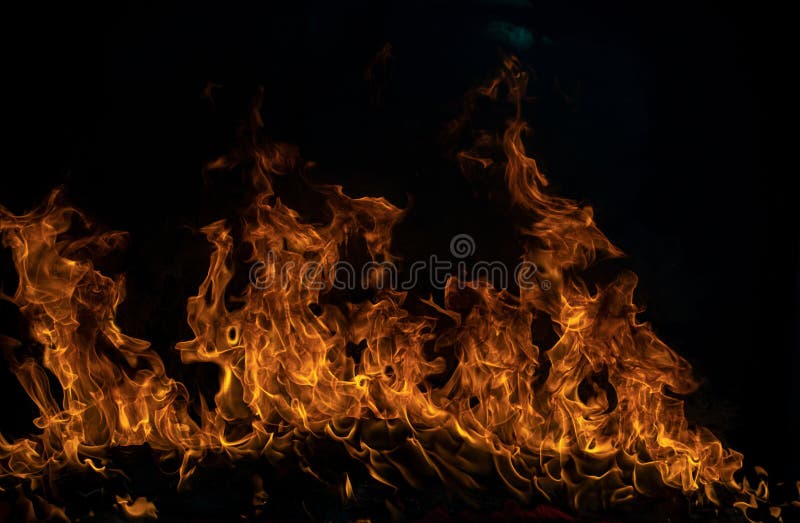 Texture of Fire on a Black Background. Abstract Fire Flame Background ...