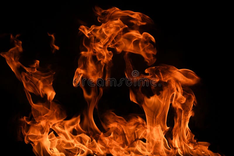Texture of Fire on a Black Background. Abstract Fire Flame Background ...