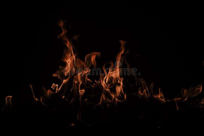 Texture of Fire on Black Background. Hell Bonfire. Texture of Fire on a ...