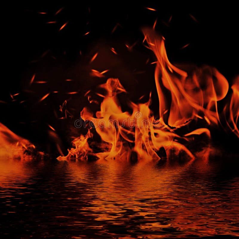 Water and Flames in a Yin and Yang Stock Image - Image of glow, reflect ...