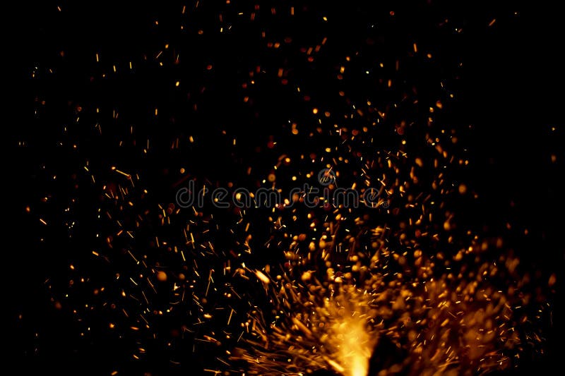 The Texture of the Fire. Sparks in the Dark Stock Photo - Image of ...