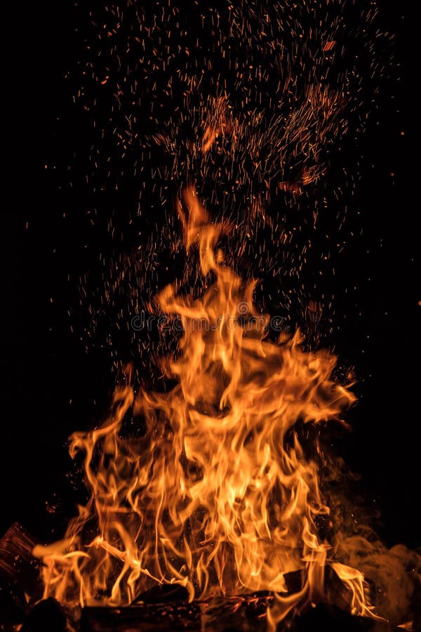 Texture of Fire on a Black Background. Stock Image - Image of fire ...