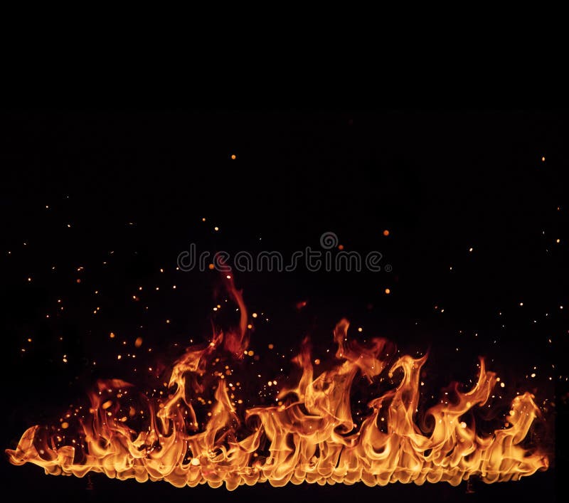 Texture of Fire on a Black Background. Stock Image - Image of effect ...