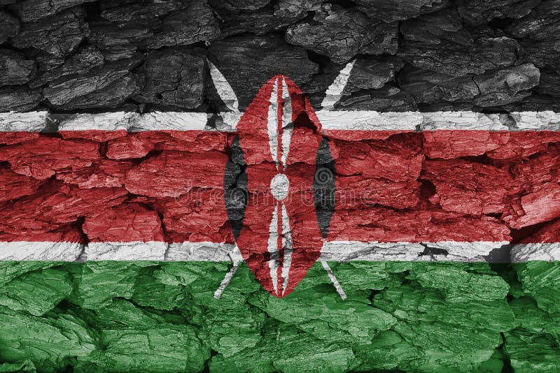 Texture of Kenya flag. stock illustration. Illustration of bark - 114650988