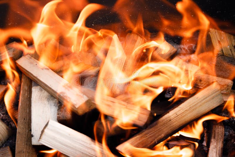 Texture of a Flame of Fire on a Black Background. Burning Fire in a ...