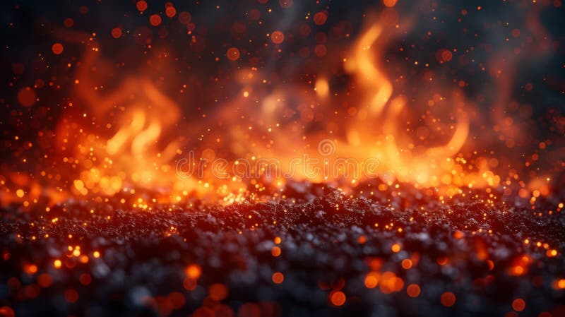 Texture of the Flickering Fire with Sparks Bursting from the Embers ...