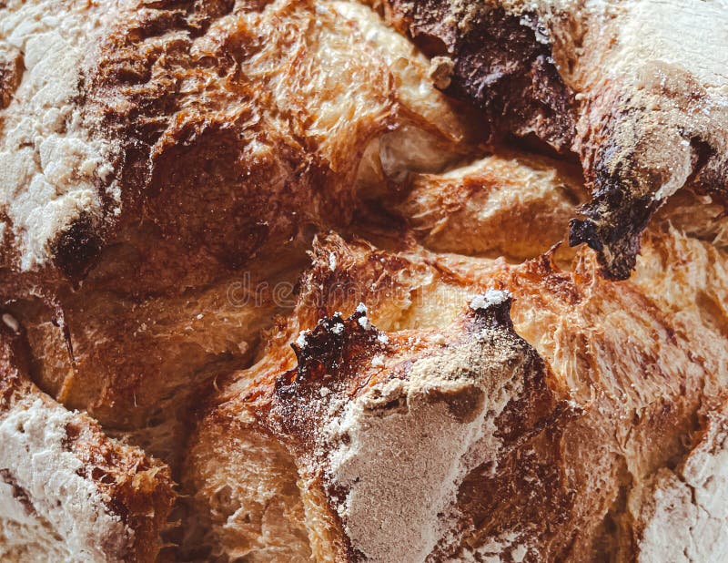 Texture of Fluffy Bread with Crispy Crust Stock Photo - Image of ...