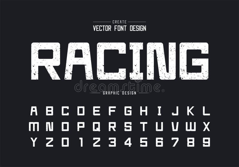 Texture Font and Grunge Alphabet , Rough Typeface Letter and Number ...