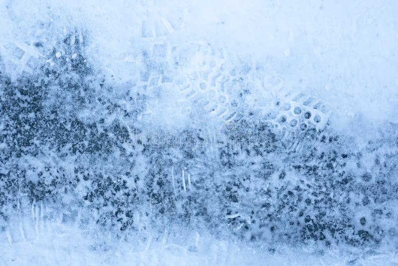 Texture of Footprints on the Snow Stock Image - Image of nature ...