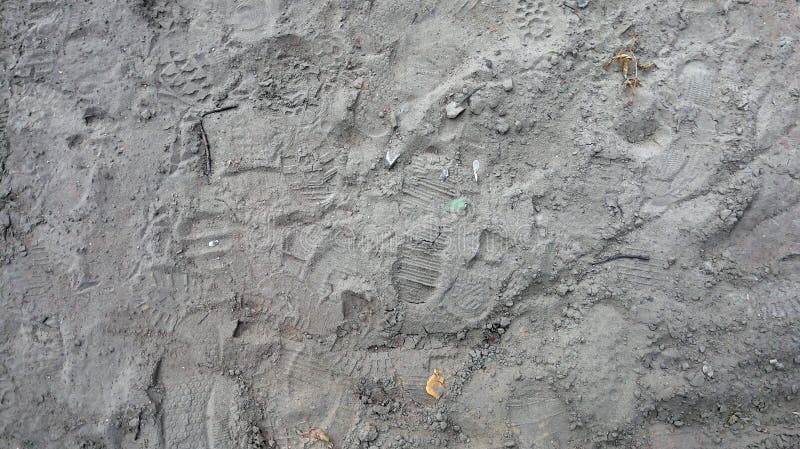 Texture of Footprints on the Ground Stock Image - Image of footprint ...