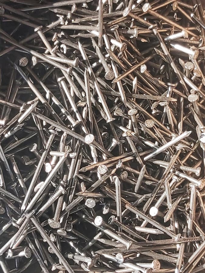 Texture Formed from a Pile of Bulk Nails Stock Image - Image of twig ...