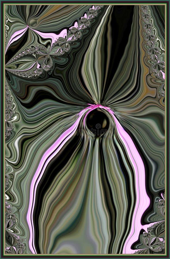 Computer Graphics. Fractal Texture in Frame. Flowers Stock Illustration ...