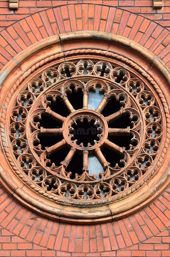 Texture Front Part of an Ancient Brick Crypt with a Round Patterned ...