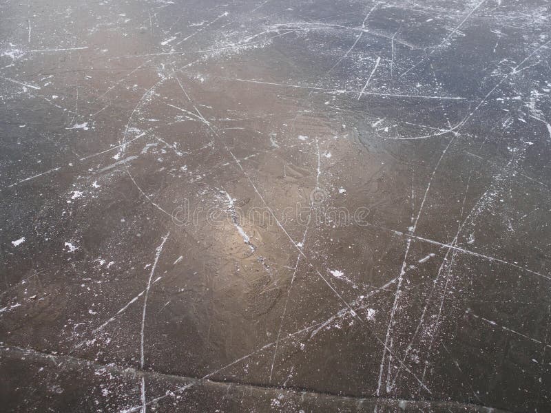 Traces on the Ice from Skates on the Rink Stock Photo - Image of frost ...