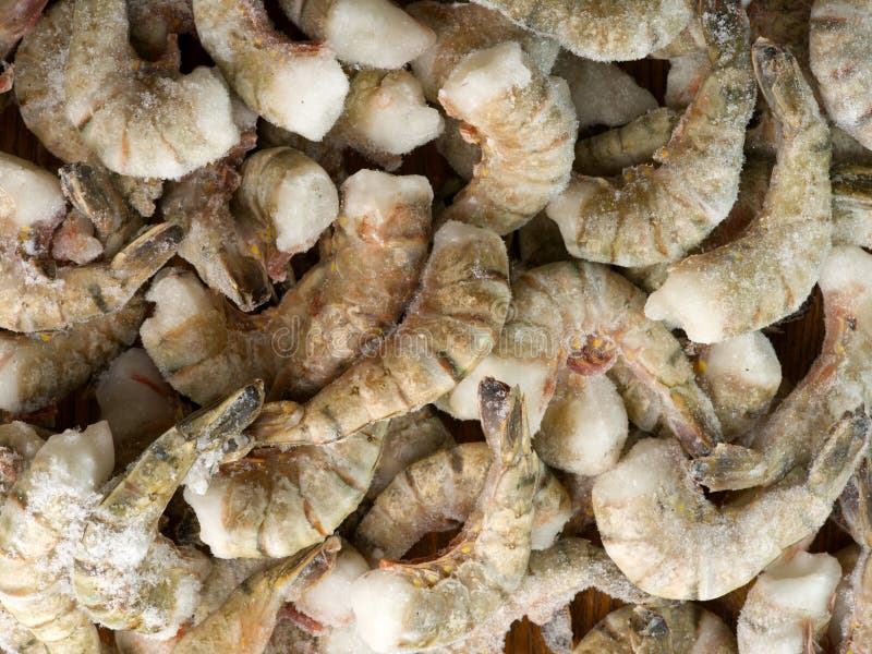 The Texture of Frozen Large Shrimp. Top View Stock Photo - Image of ...