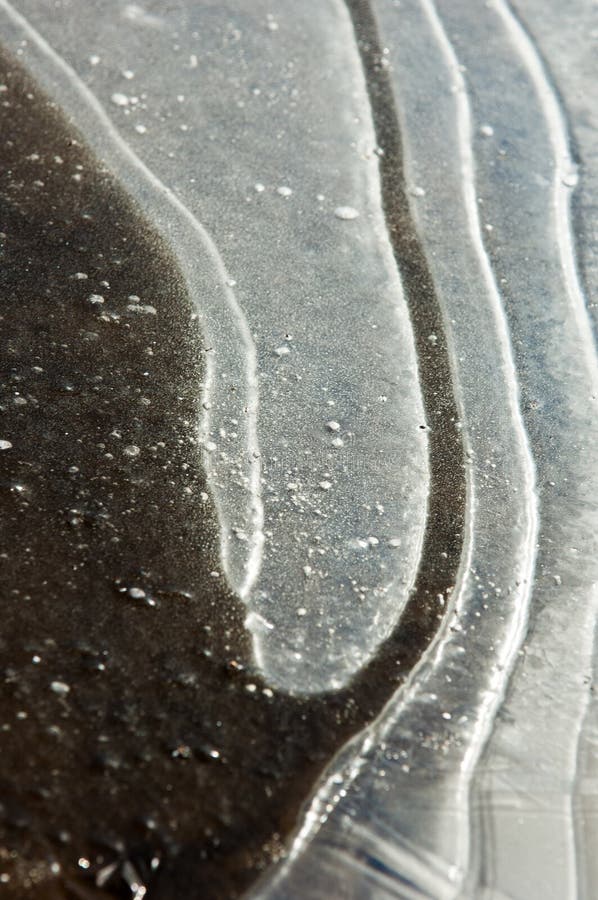 Texture. Frozen puddle stock image. Image of leaves, nature - 80180991