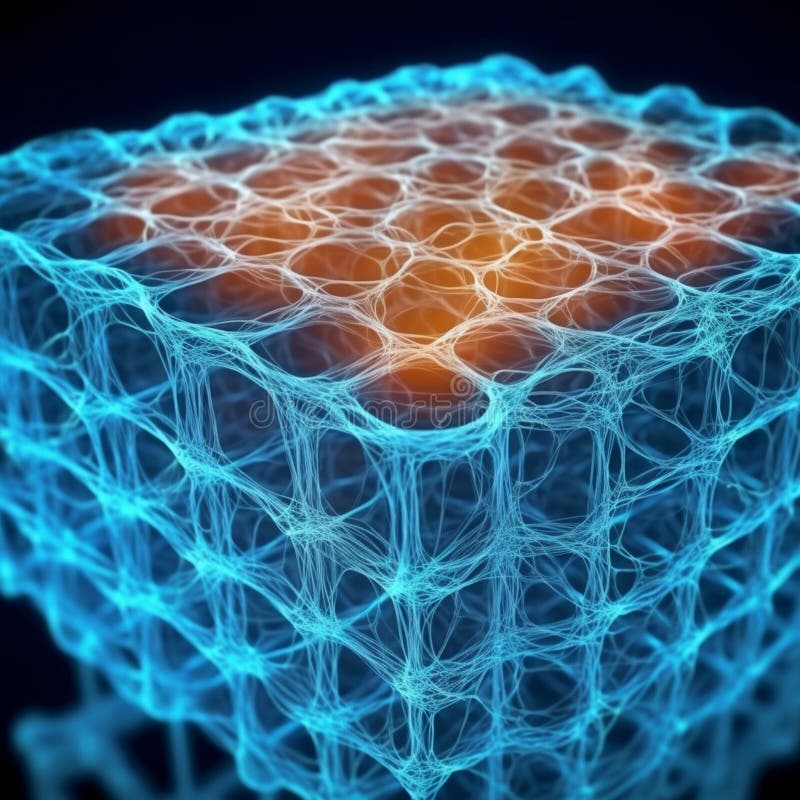 Texture of Futuristic Bio Material on Black Background, Depth of Field ...