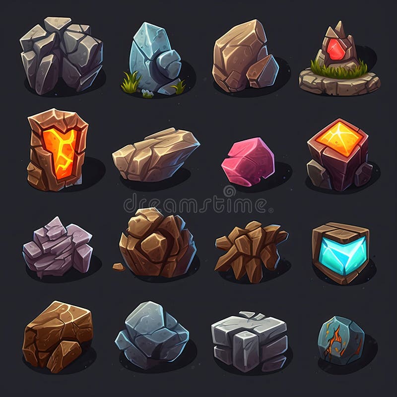 Cracked Games Stone Rock Ai Generated Stock Photo - Image of cracked ...