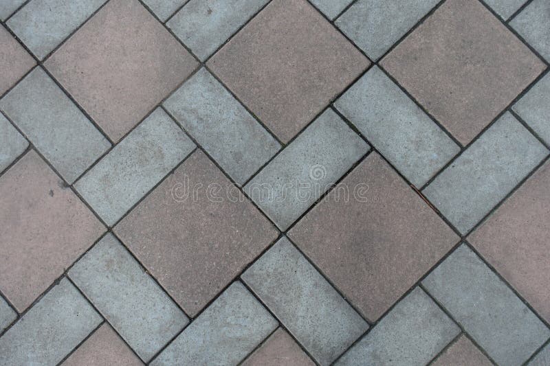 Texture of Geometric Pavement Made of Grey and Brown Tiles Stock Photo ...