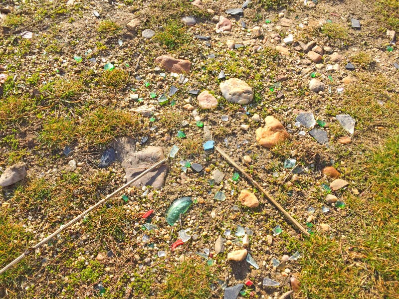 Texture of glass on soil stock image. Image of rugous - 85997601