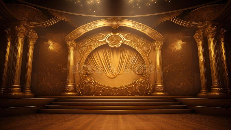 Texture Gold Stage Background Stock Illustration - Illustration of ...