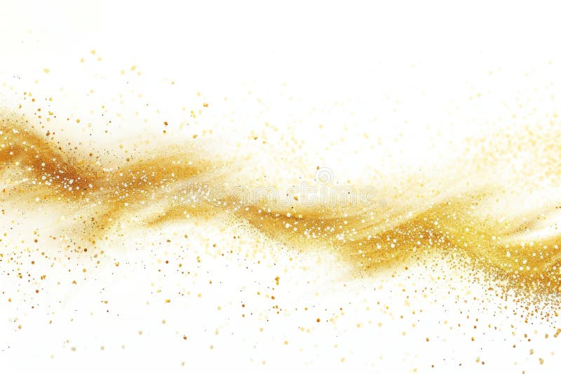 Texture of Golden Sheen on White Background. Wave of Shiny Confetti ...