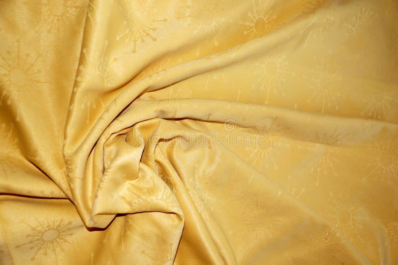 Texture of Golden Textile Material in a Fold for Background Stock Photo ...