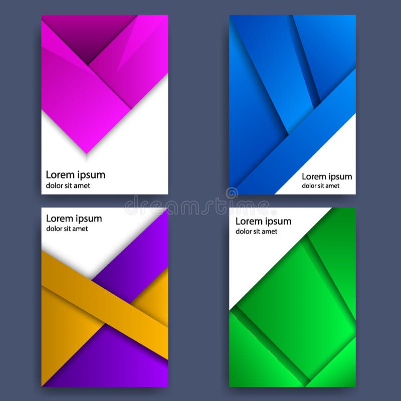 Texture Gradient Art Cover Annual Report Set Stock Vector ...