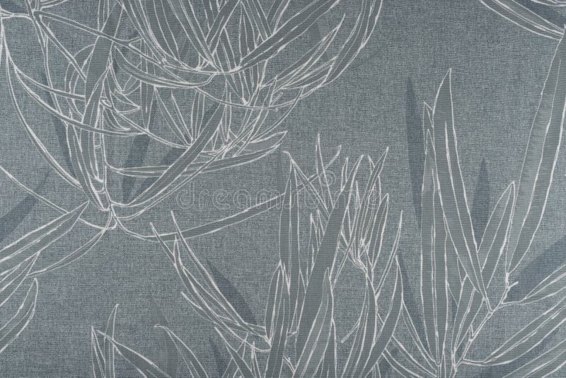Texture of Gray-blue Fabric with a Pattern of White Flowers Stock Image ...