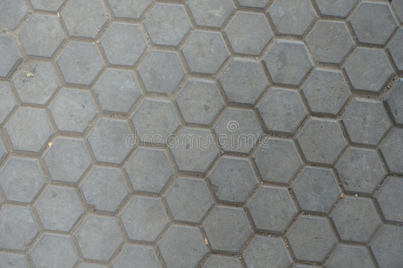 Texture of Gray Concrete Pavement with Honeycomb Geometric Pattern ...