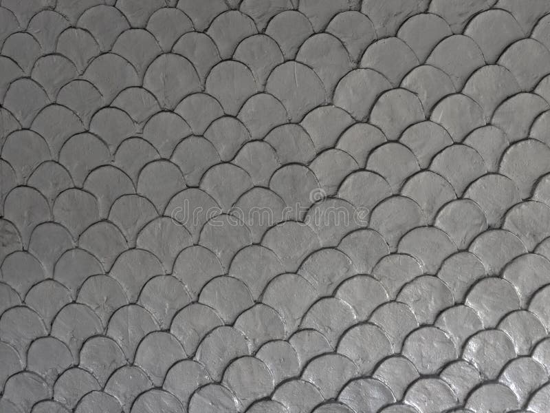 Gray Fish Scale Mortar Plaster Pattern of Wallpaper in Vintage Style ...