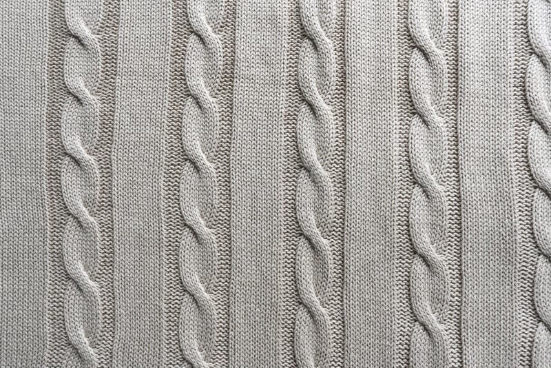 Texture Gray Knitted Fabric with a Pattern Stock Photo - Image of gray ...