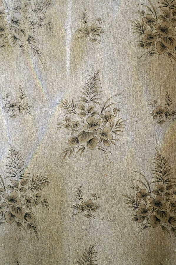 Texture of Gray Paper Wallpaper with Floral Pattern Stock Photo - Image ...