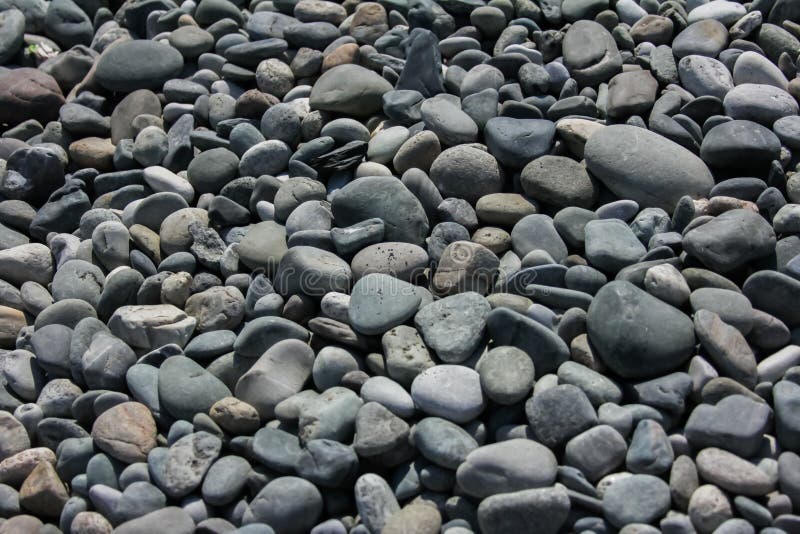 Texture of Gray Pebbles, Round and Oval Smooth Gray Stones, Stones Lit ...