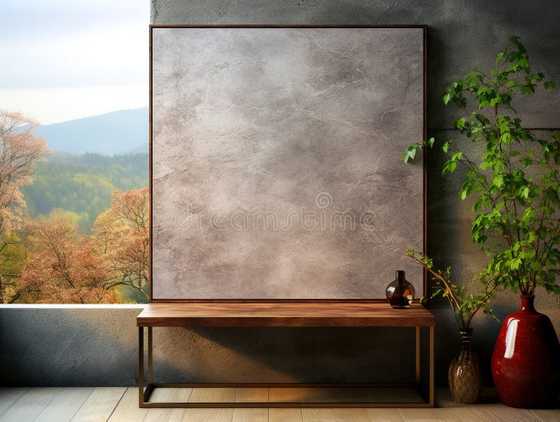 Texture Gray Square in Room Interior, Template Design. Stock Image ...