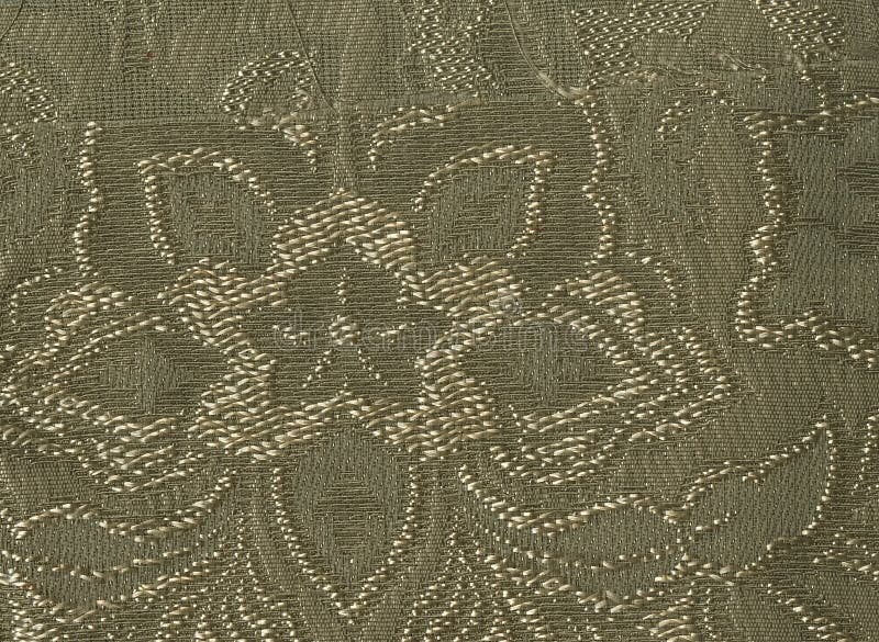 Texture of Green Fabric with an Oversized Embroidered Floral Pattern ...