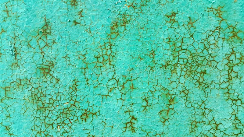 Texture of Green Painted Metallic Wall Cracked and Rusty Stock Photo ...