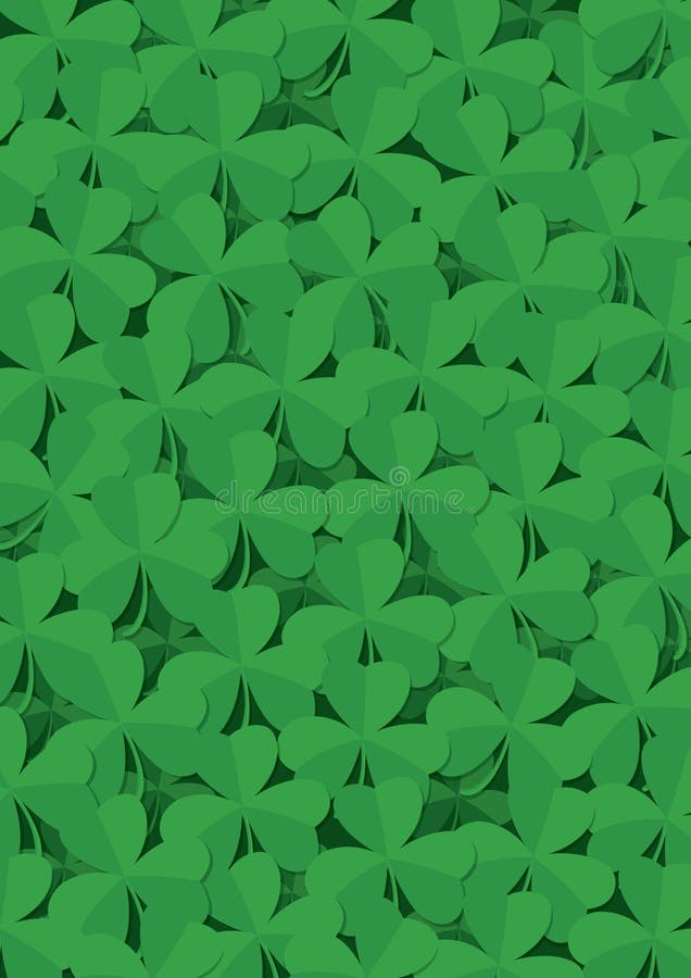Texture of Green Shamrocks in A4 Size. Stock Vector - Illustration of ...